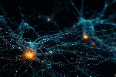 Ilustração 3d De Um Neurônio No Cérebro Conceito De Neurônios E Sistema