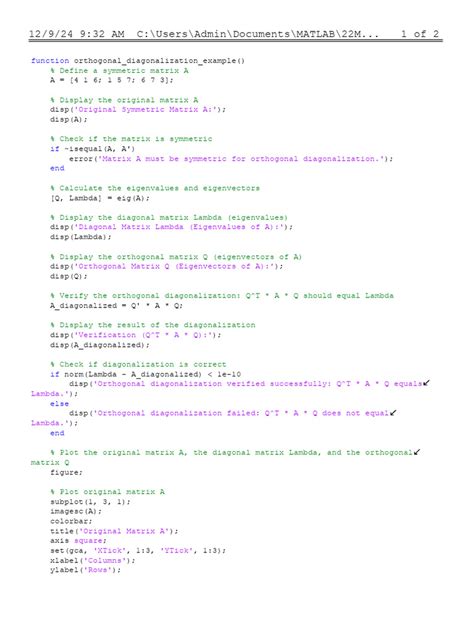 Orthogonal Diagonalization Pdf
