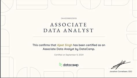 Ajeet S On Linkedin Datacamp Associate Data Analyst