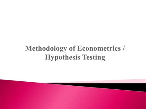 Basic Concepts Of Econometrics Pptx
