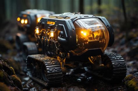 Premium Ai Image Mining Robots Explore The Underground Depths Generative Ia