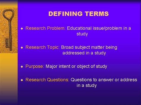 IDENTIFYING THE RESEARCH PROBLEM DEFINITION Research Problems Are