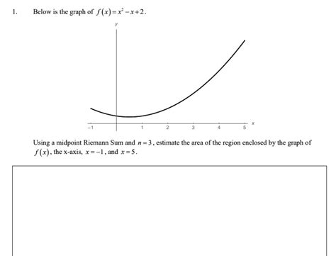 solved below is the graph f x x 2 using midpoint riemann sum and n 3