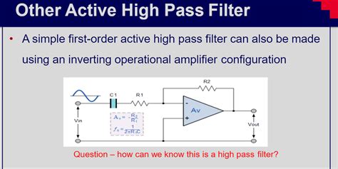 solved other active high pass filter a simple first order