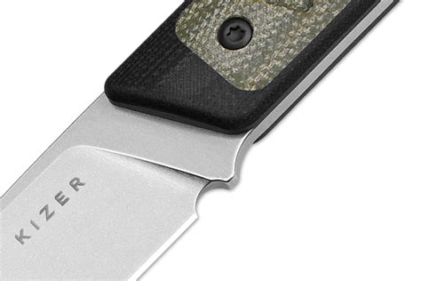 Kizer Smolt 1063a6 Satin 14c28n Black G10 Green Micarta Fixed Knife Jonathan Styles Design