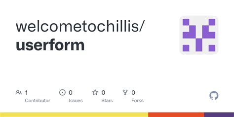 Github Welcometochillisuserform