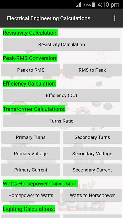 Electrical Calculations Android Apps On Google Play