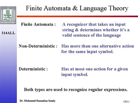 Finite Automata Language Theory Finite Automata 314 All