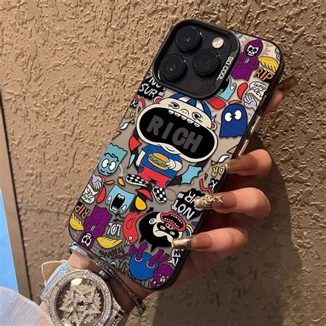 🔥good🔥เคส Iphone โลหะลายกราฟฟิตี้สุดเก๋ที่สร้างสรรค์ ไอโฟน11 For Iphone12 13 14 15pro Max X Xs