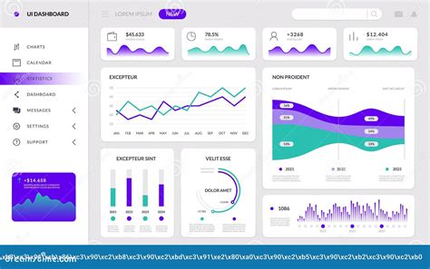 Mockup Dashboard Infographic Cartoon Vector 182387539
