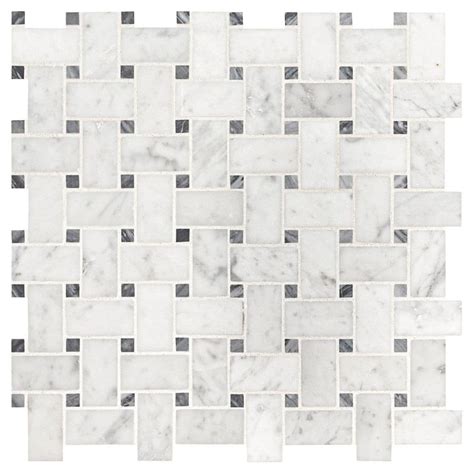 Have A Question About Msi Carrara White Basketweave 12x12x0 31 In Honed Marble Mosaic Tile For