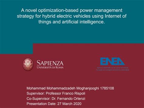Master Thesis University Of Rome La Sapienza A Novel Optimization Based Power Management