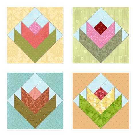 Fpp Pattern Log Cabin Rose 6 Sizes Foundation Paper Piecing Pattern Multiple Sizes Pdf