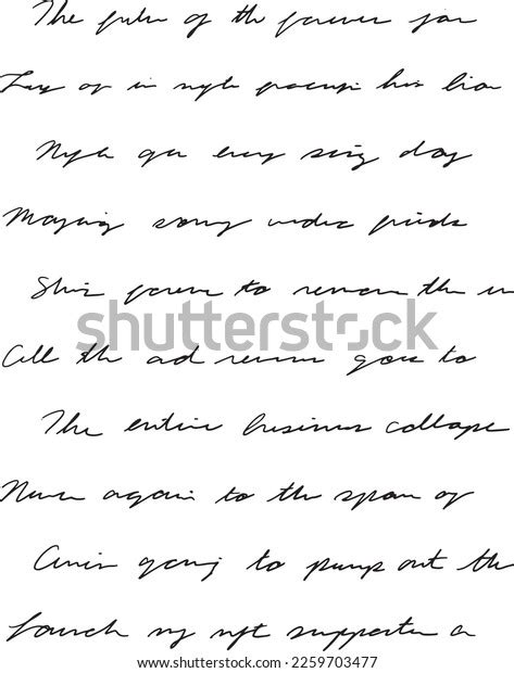 Spaced Out Lines Messy Cursive Handwriting Stock Vector Royalty Free