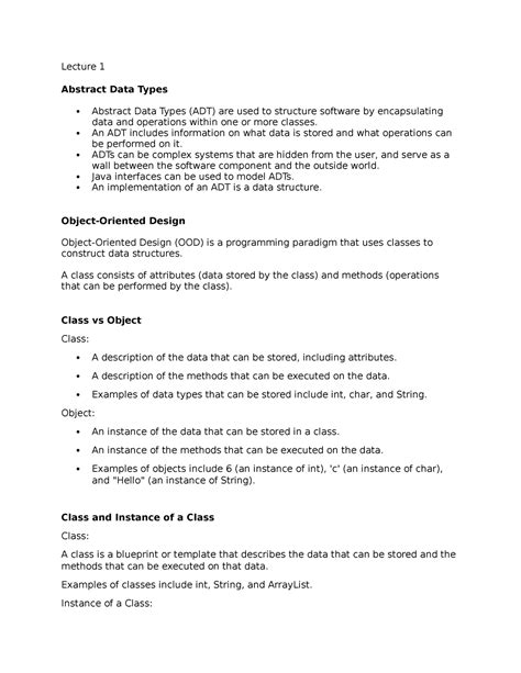lecture 1 cs115 lecture 1 abstract data types abstract data types adt are used to