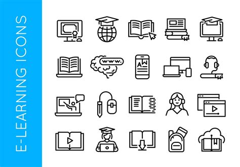 E Learning Icons Set Of 20 E Learning Themed Trendy Icons Online