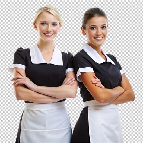 Two Maids Standing Premium Ai Generated Psd