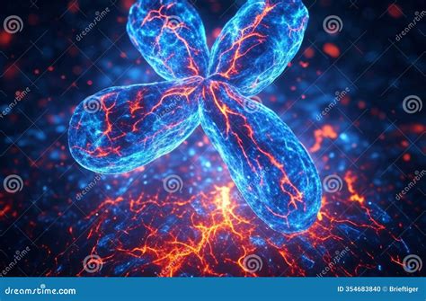 Detailed Chromatin Fiber Structure With Glowing Nucleosomes Royalty