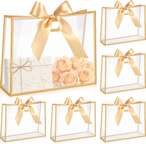 Aliceset 12 Pcs Clear Plastic T Bags With Die Cut