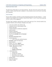 Final Exam Study Guide CSCI Introduction To Computing And Programming Summer Final