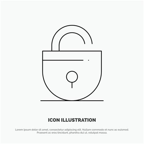 Lock Locked Security Internet Line Icon Vector 17996987 Vector Art At