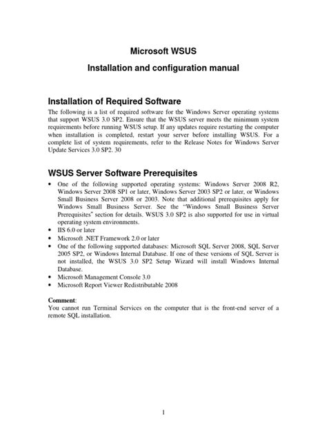 Microsoft Wsus Installation And Configuration Manual Pdf