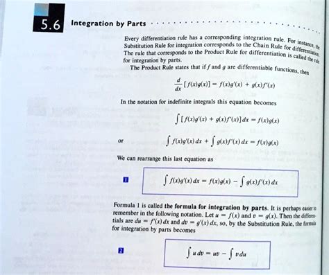 SOLVED 5 6 Integration By Parts Every Differentiation Rule Has Corresponding Integration Rule