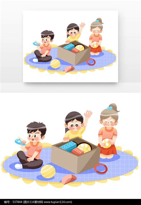 原创手绘玩耍人物组合 图片114