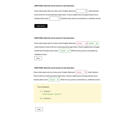 Responsive Design Dropdown Error State For Quiz User Experience Stack Exchange
