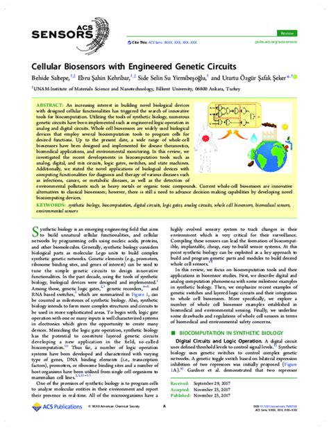 Pdf Cellular Biosensors With Engineered Genetic Circuits
