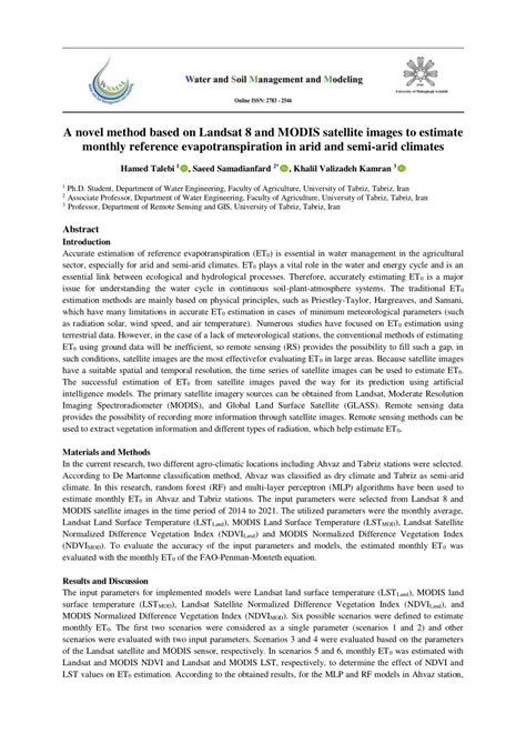 Pdf A Novel Method Based On Landsat 8 And Modis Satellite Images To
