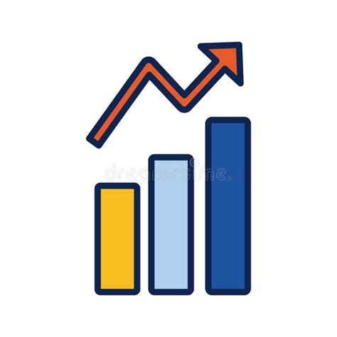 Statistics Bars With Arrow Flat Style Icon Stock Vector Illustration Of Histogram Graph