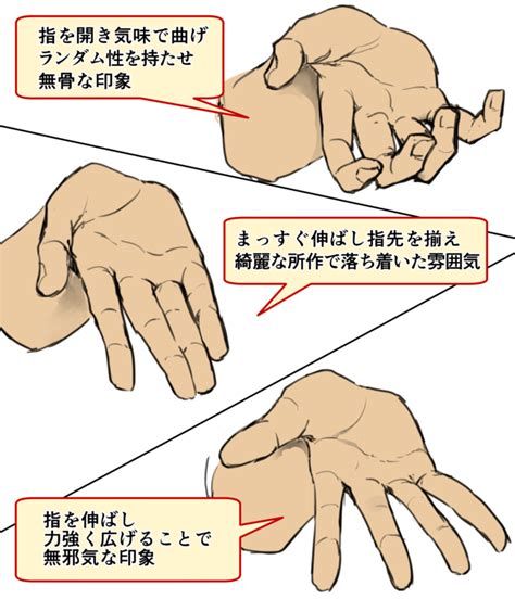 キャラクター性や感情が伝わる指先の仕草まとめ いちあっぷ 手イラスト 手のスケッチ スケッチのコツ