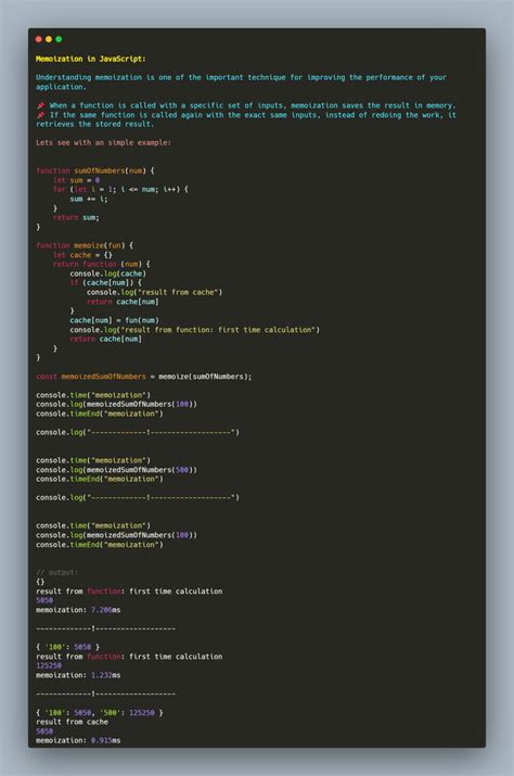 Memoization In Javascript A Simple Example Bittu Kumar Posted On The Topic Linkedin