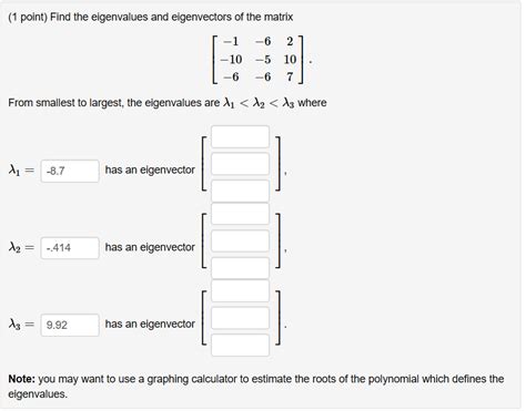 Solved Find The Eigenvalues And Eigenvectors Of The Matrix Chegg Com