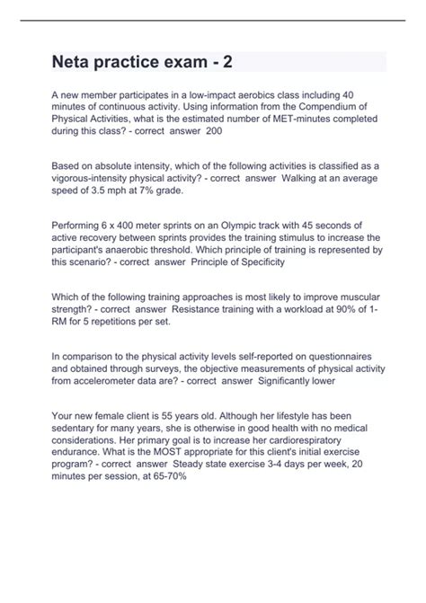 Neta Practice Exam Question And Answers Correctly Solved 2024 Neta Stuvia Uk