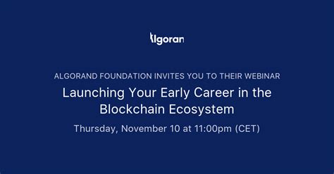 Launching Your Early Career In The Blockchain Ecosystem Algorand