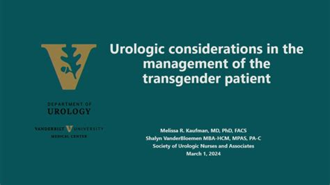Conference Welcome Urological Considerations In The Management Of The Gender Diverse Patient