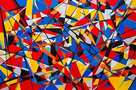 Premium Ai Image Bold And Vibrant Abstract Background With Intersecting Lines And Triangles In