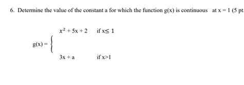 Solved Determine The Value Of The Constant A For Which Chegg Com