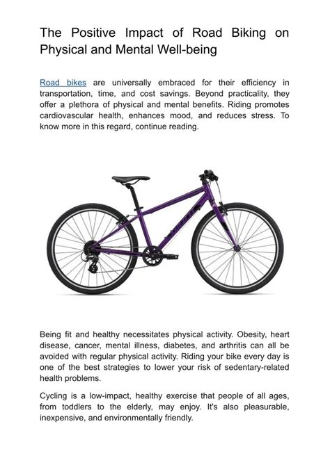 Ppt The Positive Impact Of Road Biking On Physical And Mental Well Being Powerpoint
