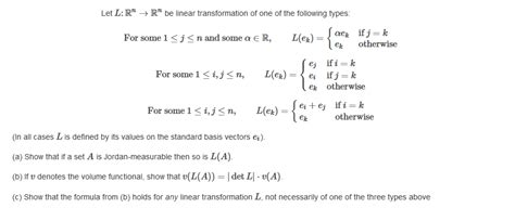 Let L RM R Be Linear Transformation Of One Of The Chegg Com