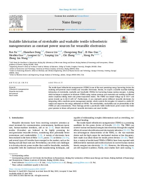 Pdf Scalable Fabrication Of Stretchable And Washable Textile