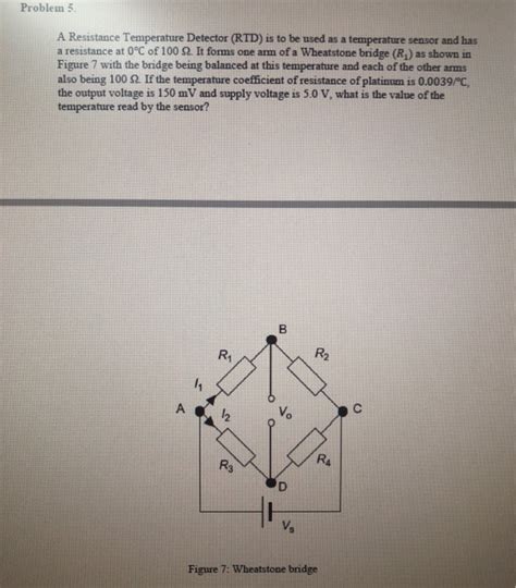 Solved Problem A Resistance Temperature Detector RTD Is Chegg