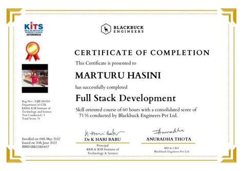 Hasini Marturu On Linkedin Fullstackdeveloper Blckbuckcertified Webdevelopment