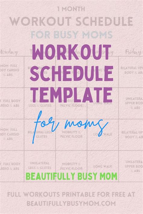 Super Easy Workout Schedule Template Plus Free Printable Workout