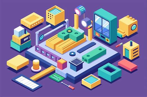A Detailed Isometric Depiction Of Customizable Product Teardown Elements Showcasing Various