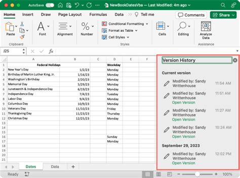 How To View Excel Files Version History And Restore Previous Versions