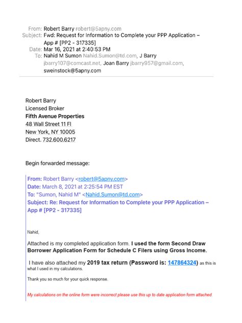 Fwd Request For Information To Complete Your Ppp Application App