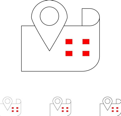 Map Navigation Location Bold And Thin Black Line Icon Set 14712158 Vector Art At Vecteezy